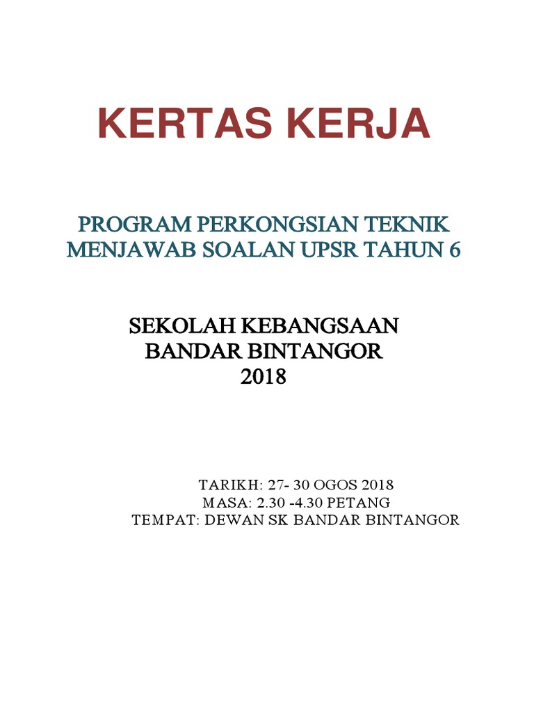 Kertas Kerja Program Perkongsian | PDF
