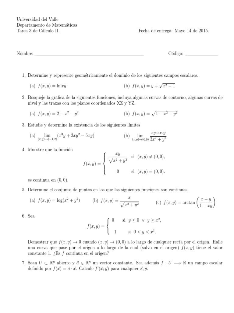 Calculo 3 Univalle | PDF | Conjunto convexo | Análisis