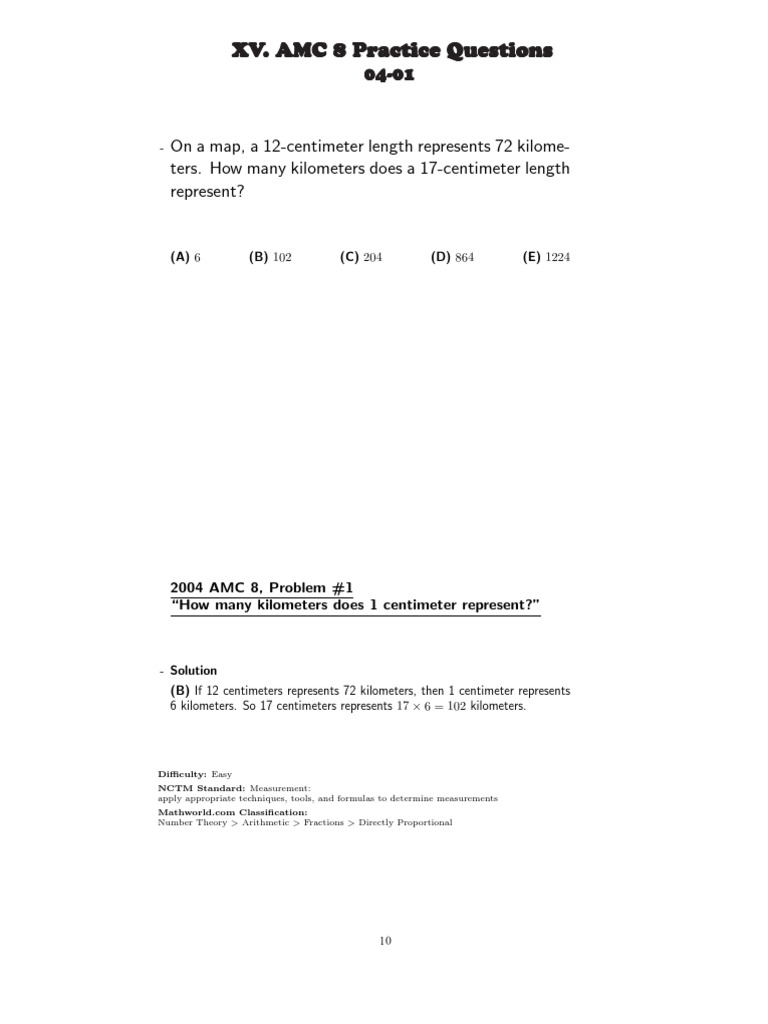 XV XV XV XV XV. AMC 8 Practice Questions - AMC 8 Practice Questions ...