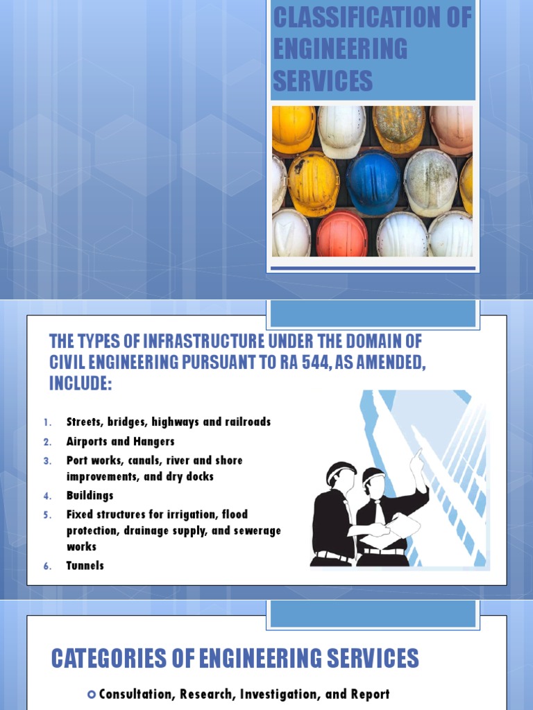 Classification of Engineering Services | PDF | Construction Bidding ...