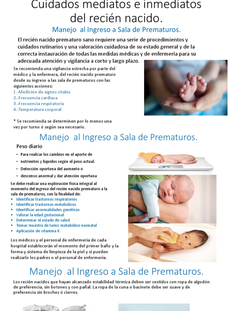 Cuidados Mediatos e Inmediatos de R/N | PDF | Infantes | Parto prematuro