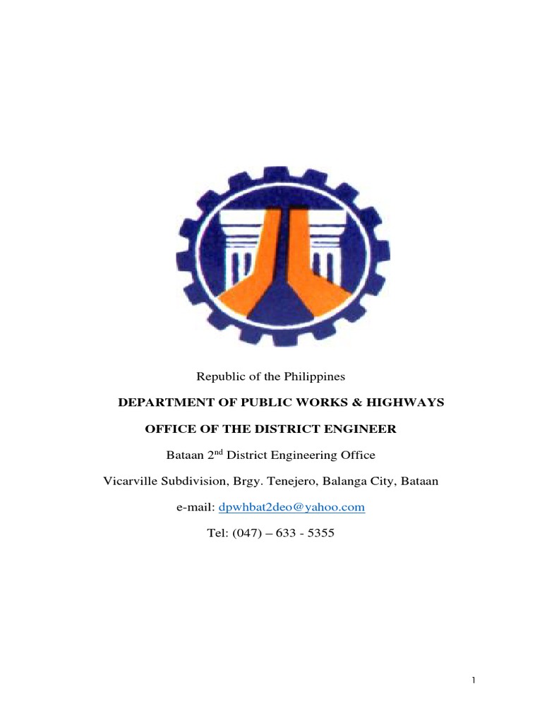 DPWH Bataan 2nd DEO-profile | PDF | Public Sphere | Economies