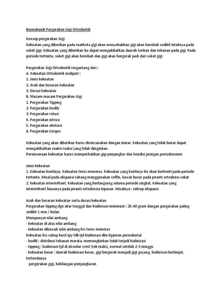 Pergerakan Tipping Gigi dalam Ortodontik | PDF | Sains & Matematika