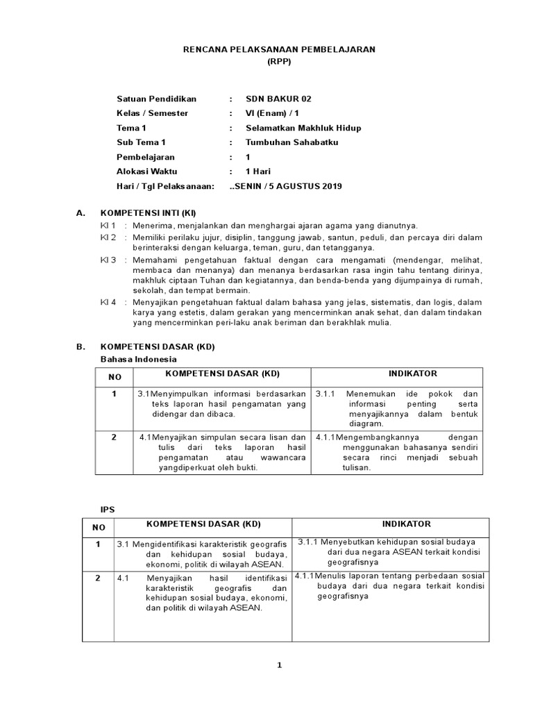 RPP | PDF | Sains & Matematika