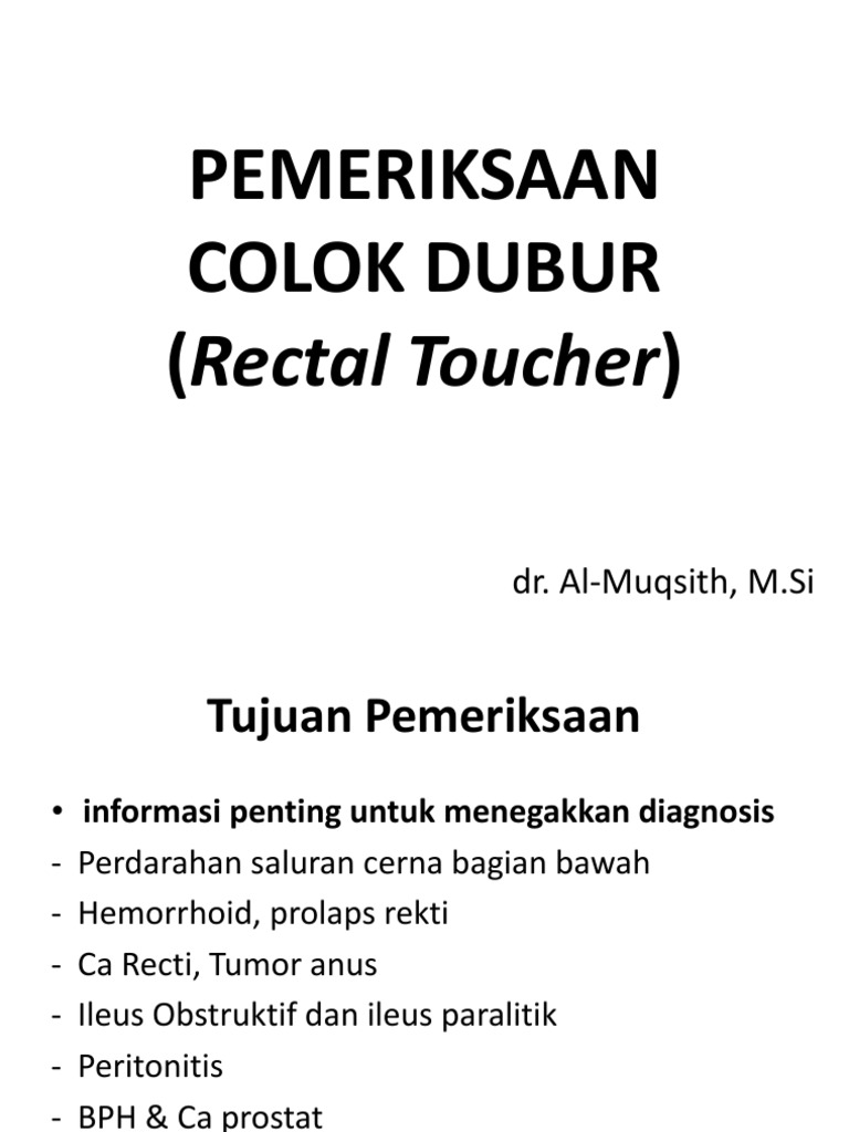 Pemeriksaan Colok Dubur | PDF