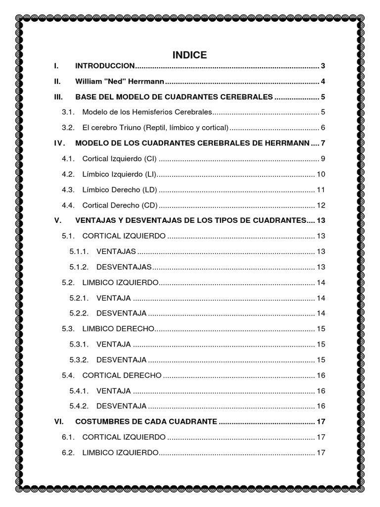 Modelo de Cuadrantes Cerebrales de Herrmann | PDF | Hemisferio cerebral ...