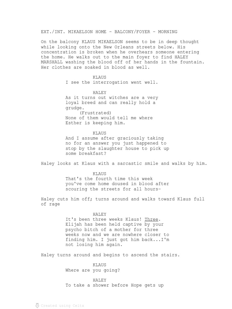Script The Originals Script Pdf