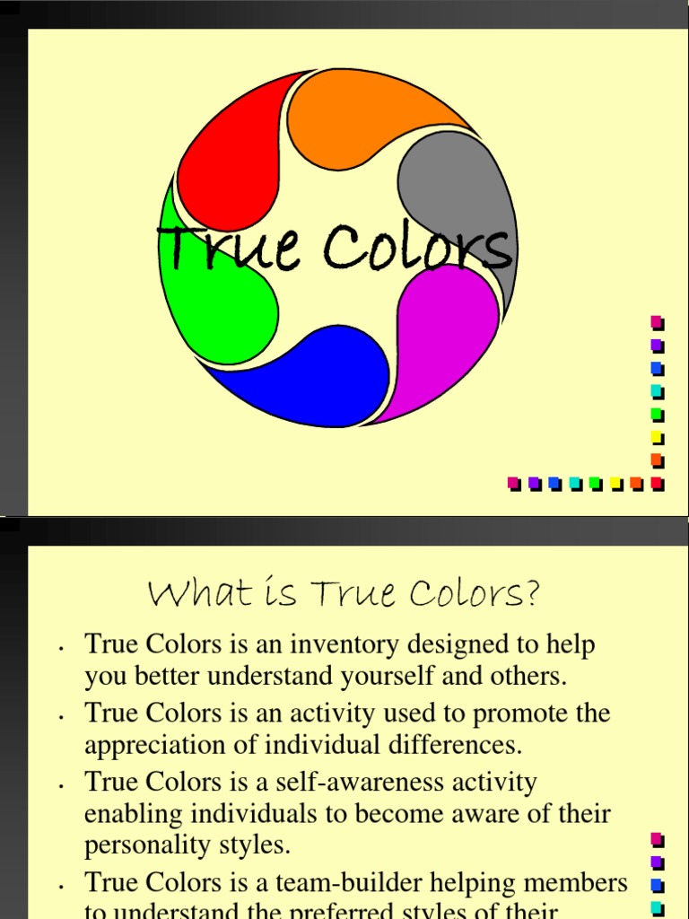 True Colors Leadership Assessment Guide | PDF | Love | Emotions