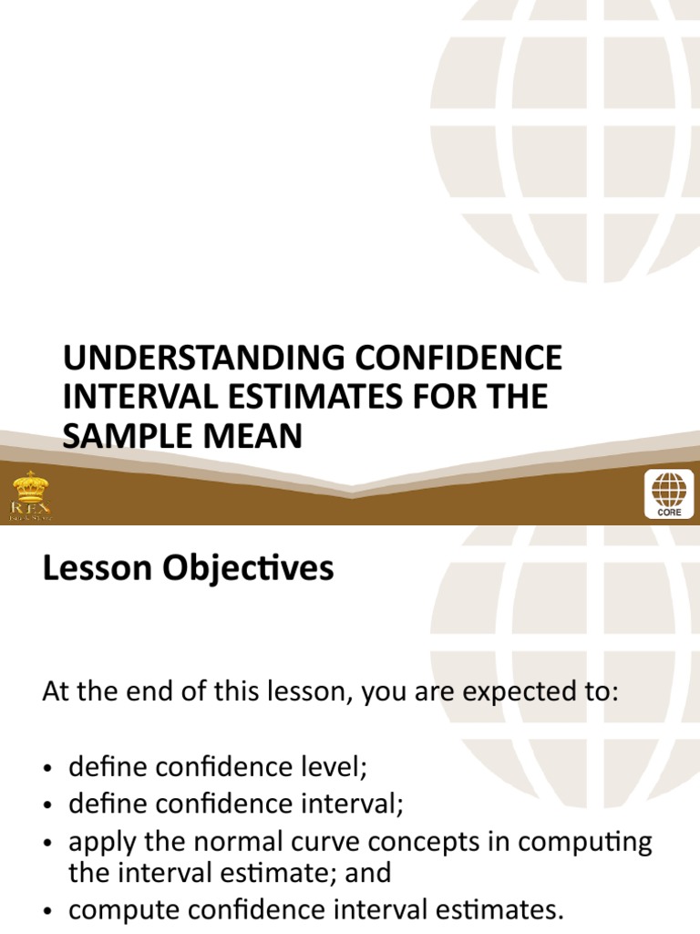 Understanding Confidence Interval Estimates For The Sample Mean | PDF ...
