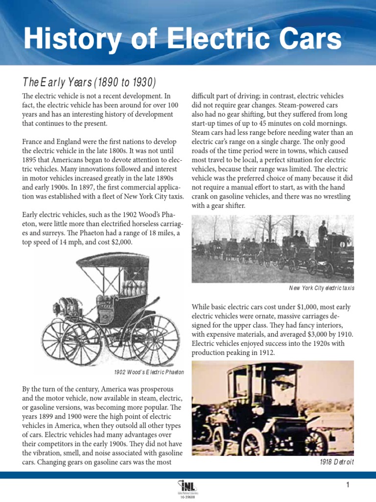 Electric Cars: A 1800s Overview | PDF | Plug In Hybrid | Electric Vehicle