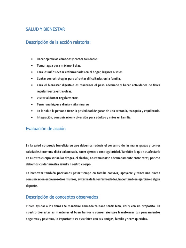 Salud y Bienestar | PDF