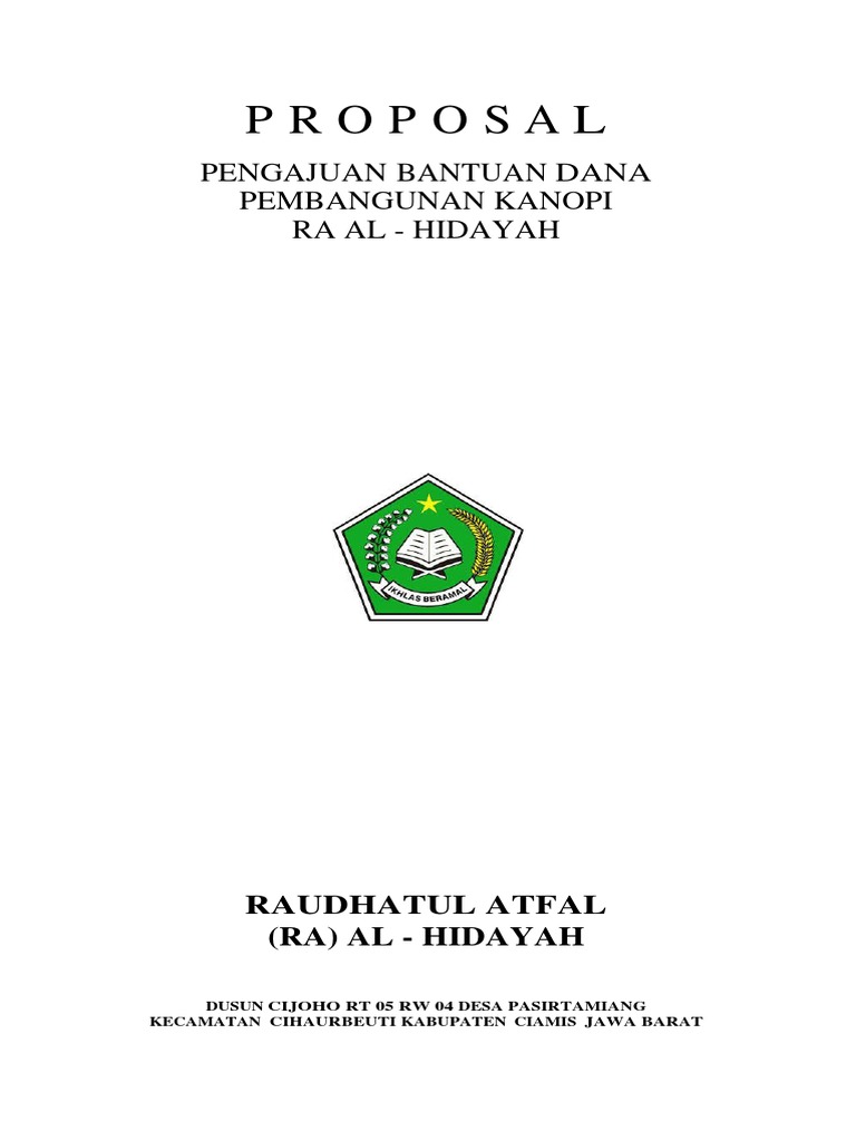 Proposal Kanopi Ra Al Hidayah | PDF