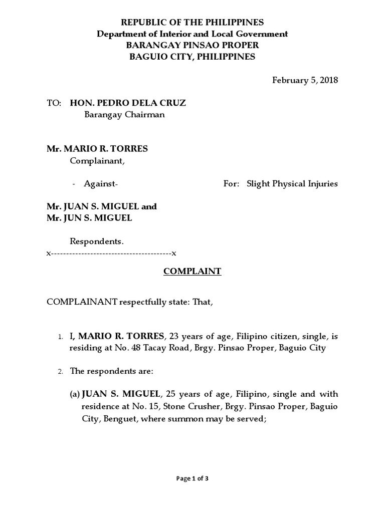 Republic of The Philippines Department of Interior and Local Government ...