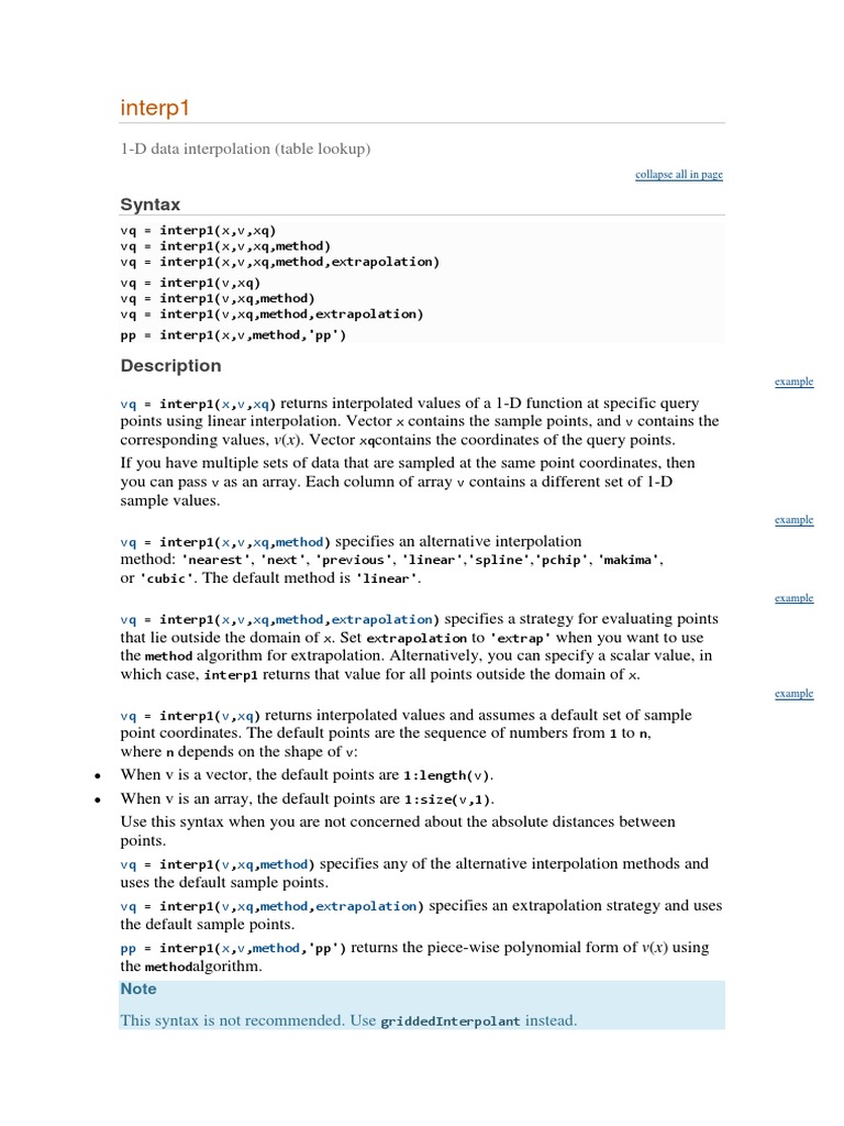 Interp 1 | PDF | Interpolation | Spline (Mathematics)