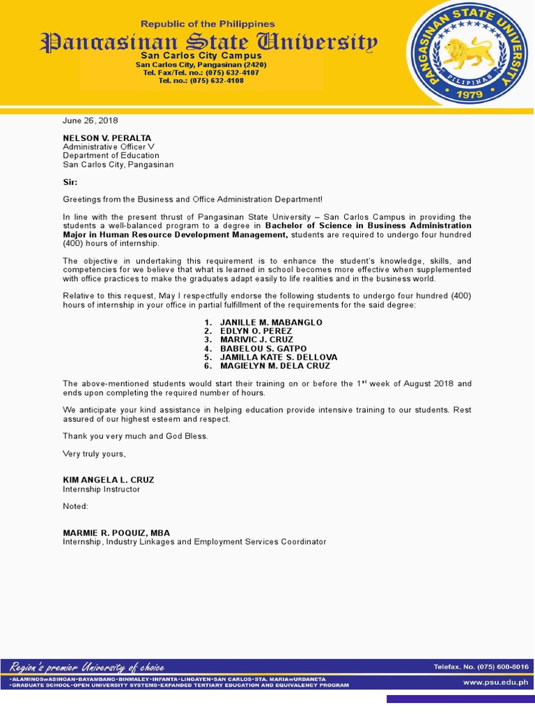 Pre Endorsement Letter | PDF