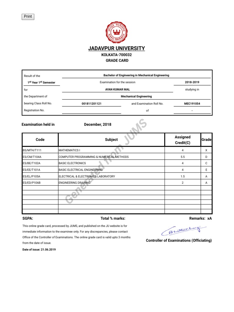 Grade Card PDF | PDF | Science And Technology | Science