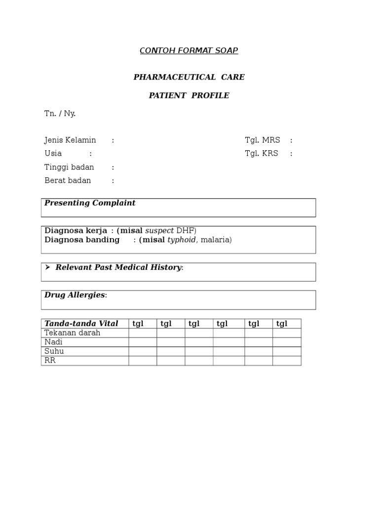 Contoh Format Laporan Soap | PDF | Health Care | Medical Specialties