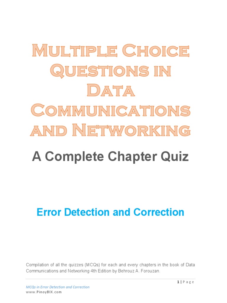 A Complete Chapter Quiz: Error Detection and Correction | Download Free PDF | Error Detection ...