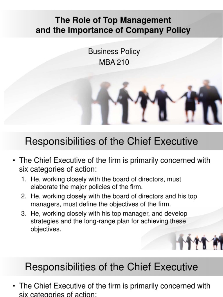 The Role of Top Management | PDF | Strategic Planning | Economies