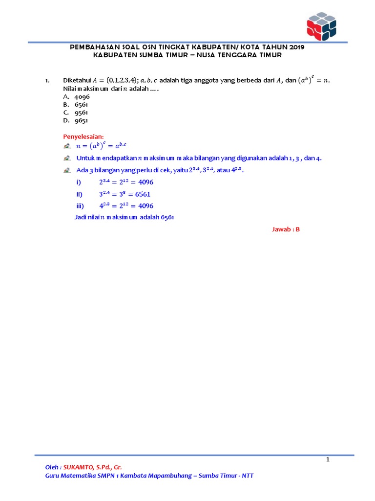 Pembahasan Soal Osk 2019 PDF | PDF
