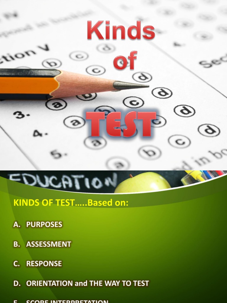 Kinds of Test | PDF | Test (Assessment) | Educational Assessment
