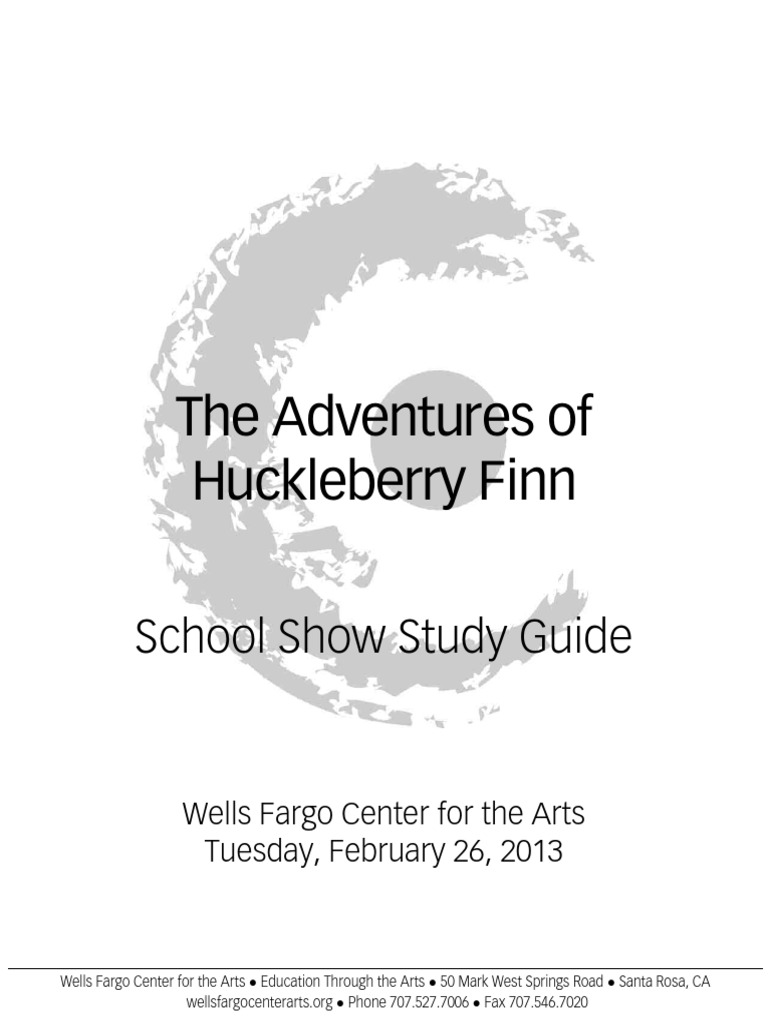 The Adventures of Huckleberry Finn: School Show Study Guide | PDF ...
