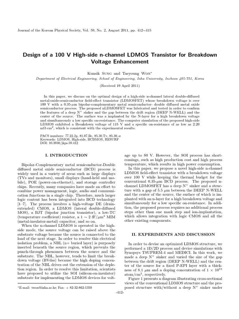 100v HS LDMOS PDF | PDF | Field Effect Transistor | Mosfet