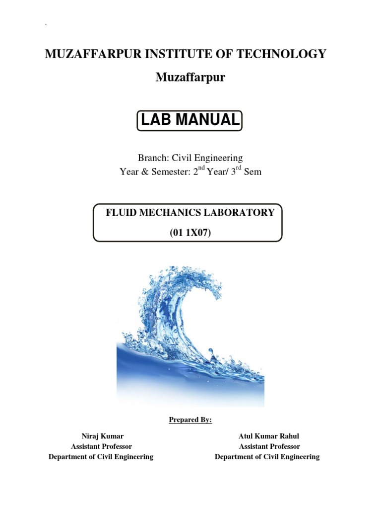 Fluid Mechanics Lab Manual | PDF | Buoyancy | Momentum