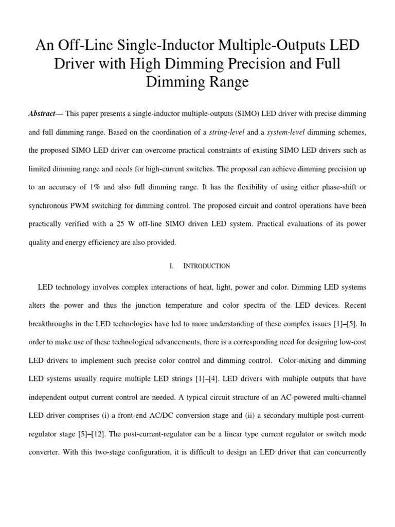 Ieee Tpel High Precision Simo Led Driver v1 | PDF | Light Emitting Diode | Capacitor