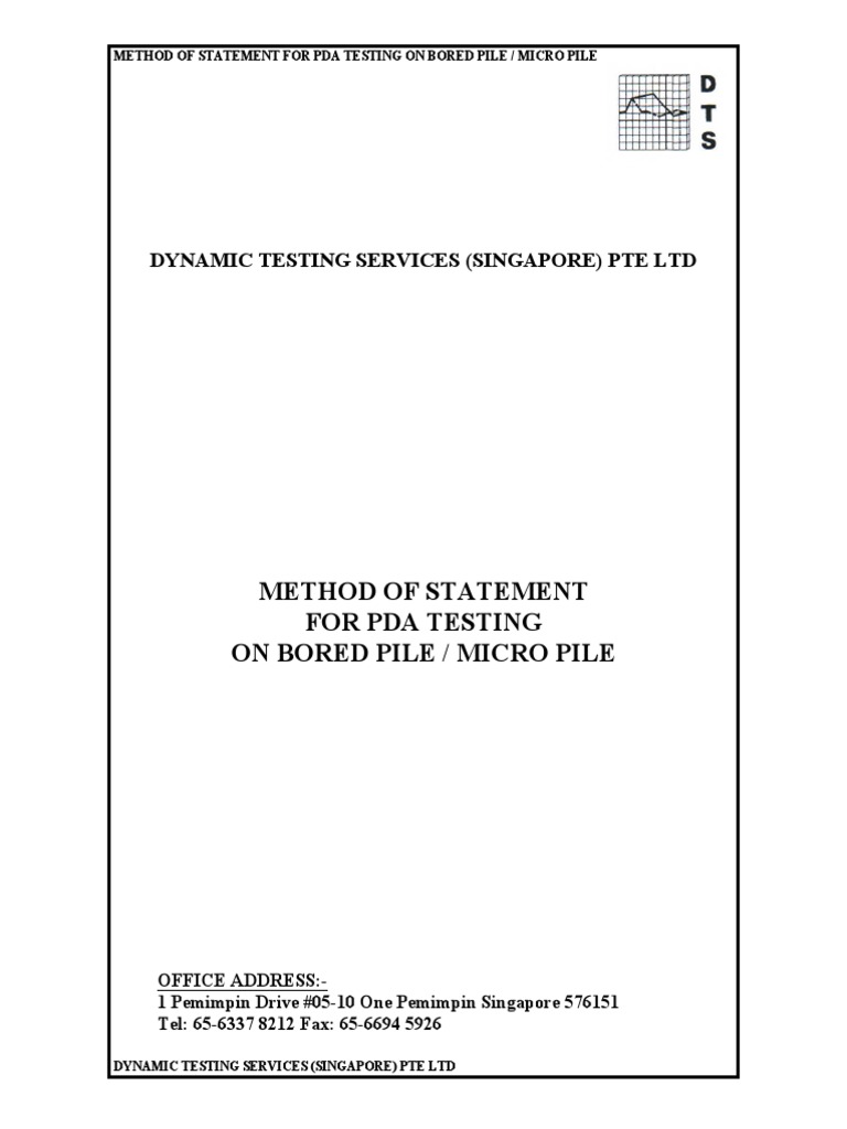 Method Statement of PDA Test For Bored Pile PDF | PDF | Deep Foundation ...