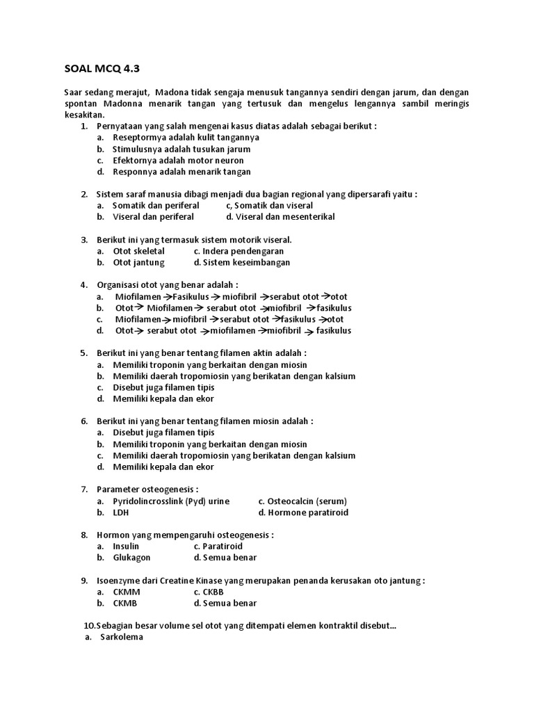 Soal MCQ 4.3 | PDF