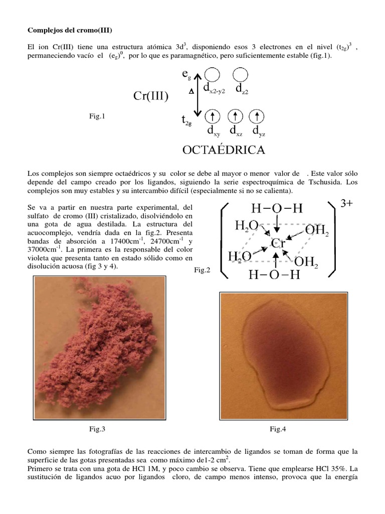 Complejos de cromo(III) y sus colores | PDF | Complejo de Coordinación ...
