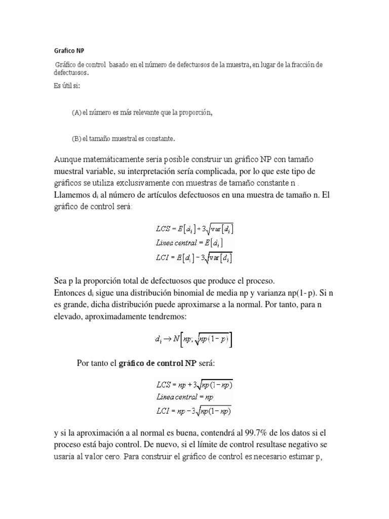 Grafico NP | PDF | Muestreo (Estadísticas) | Diferencia