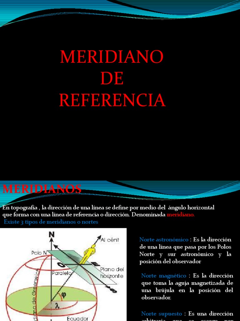 Topo Tema Meridiano | PDF | Azimut | Brújula
