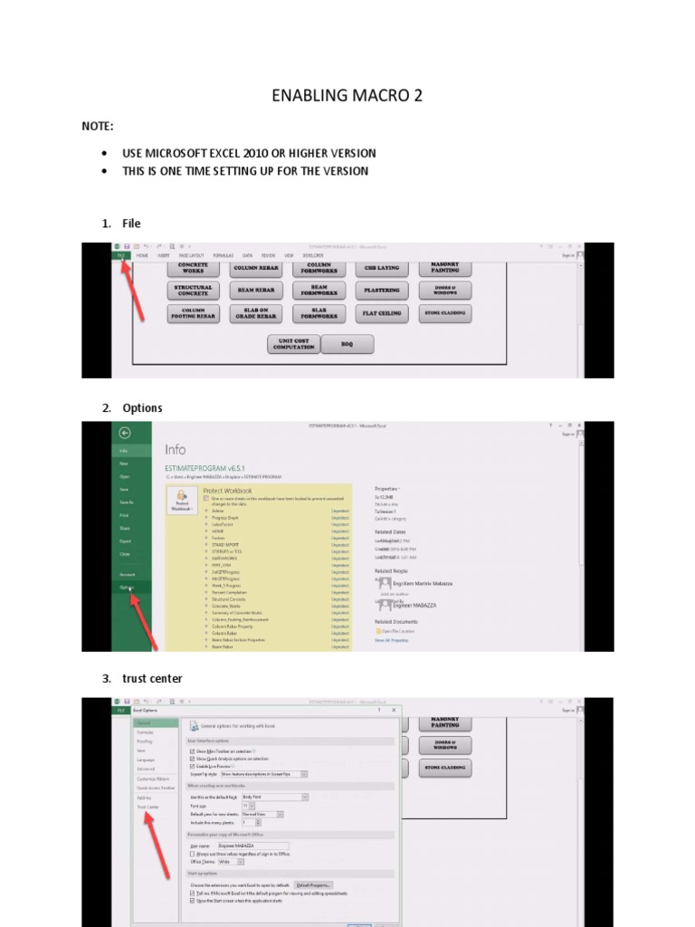 Enabling Macro Option 2 | PDF