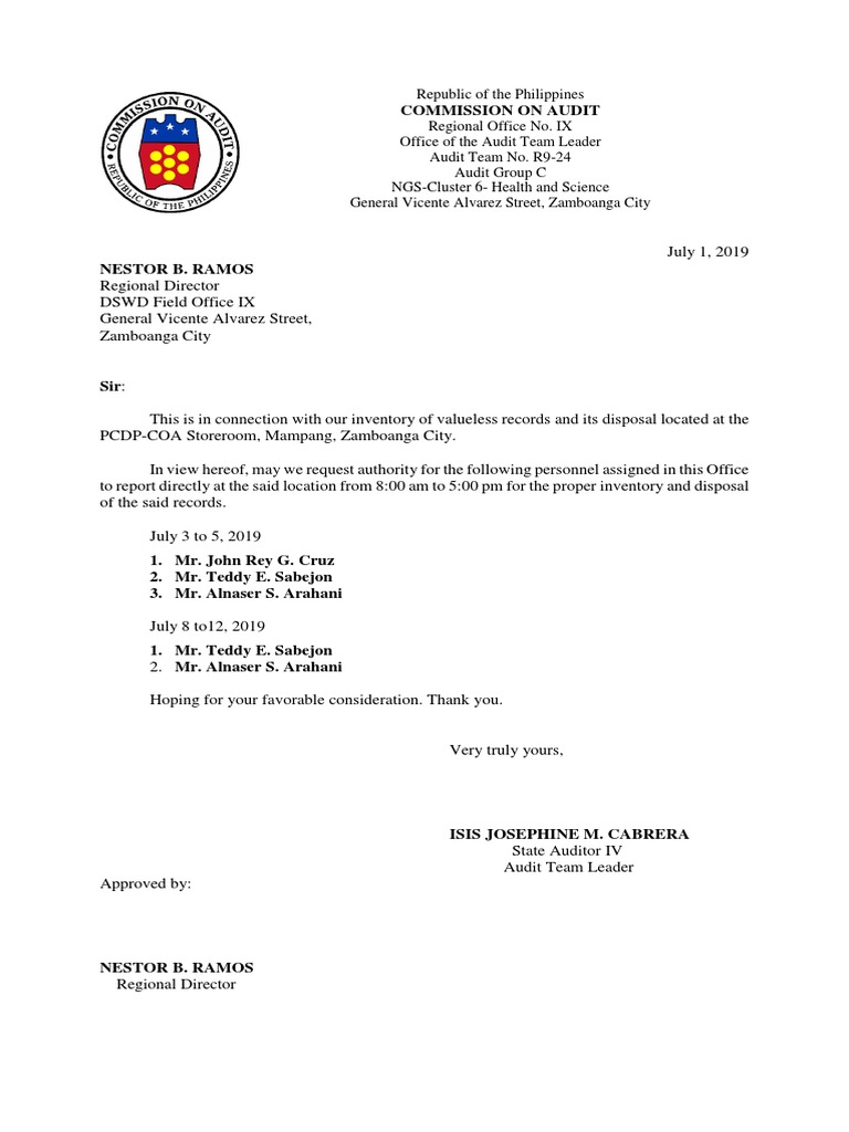 Letter - Inventory & Disposal | PDF