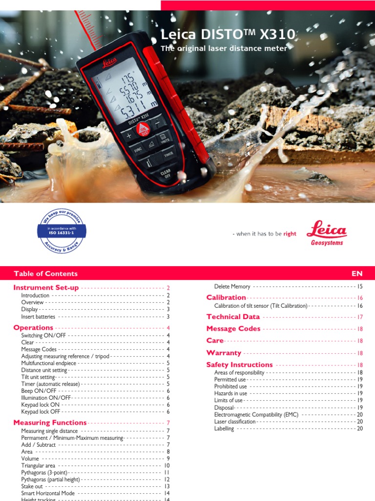 Leica Disto x310 Man 788479 en PDF | PDF | Nature