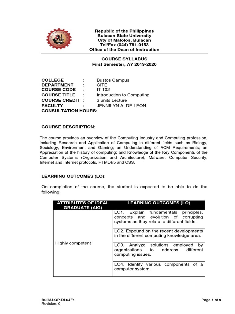 IT102 Intro To Computing | PDF | Computer Network | Operating System