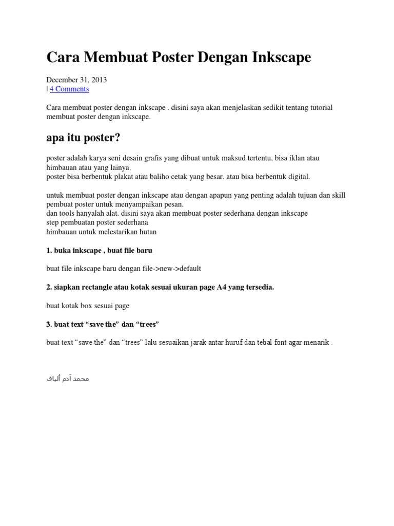 Cara Membuat Poster Dengan Inkscape | PDF