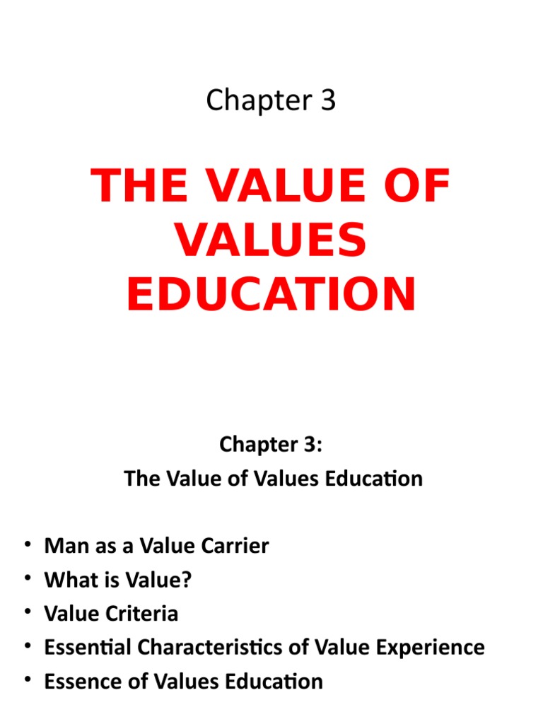 The Essence of Values Education | PDF | Value (Ethics) | Wisdom