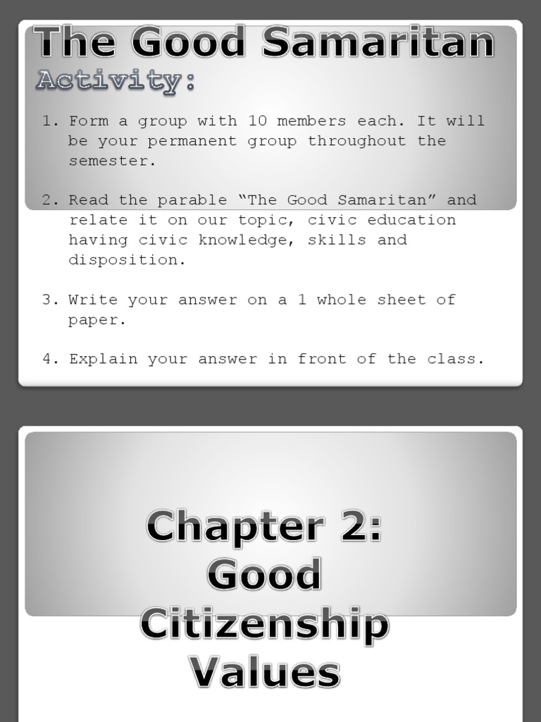 Chapter 3 Good Citizenship Values | PDF | Citizenship | Love
