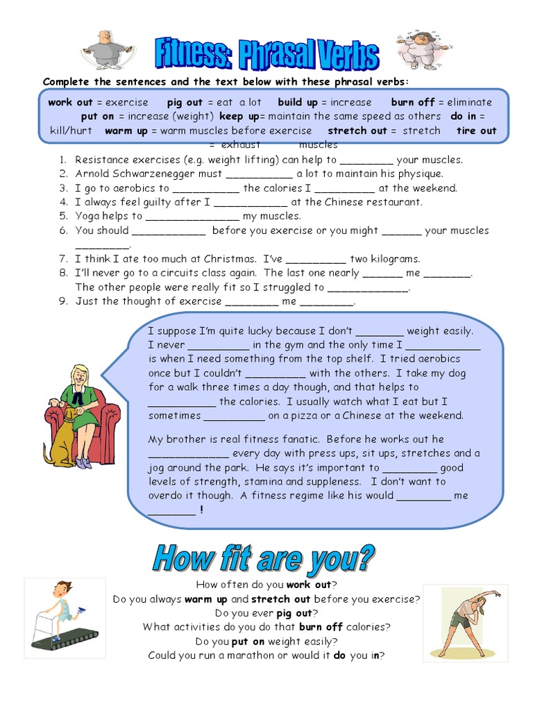 Fitness Phrasal Verbs Fun Activities Games - 12491 | PDF | Strength ...
