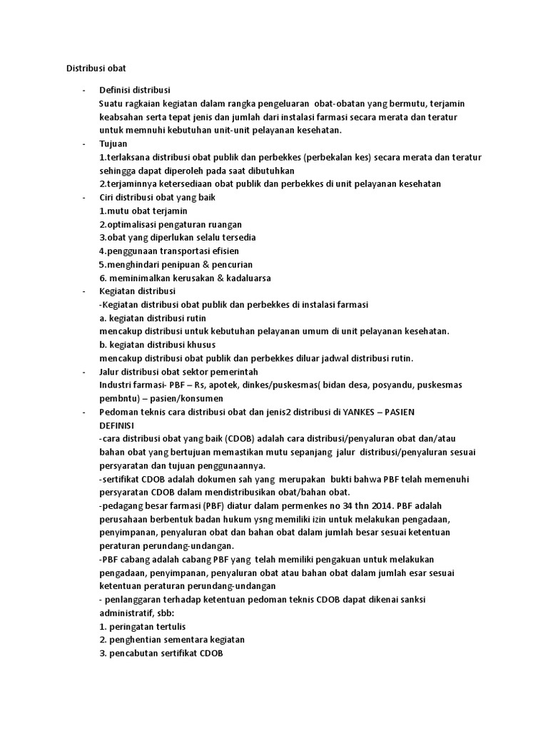 Distribusi Obat | PDF