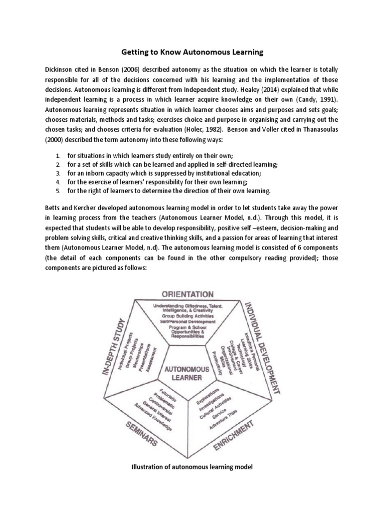 Promoting Autonomous Learning in the Classroom: Strategies, Challenges ...