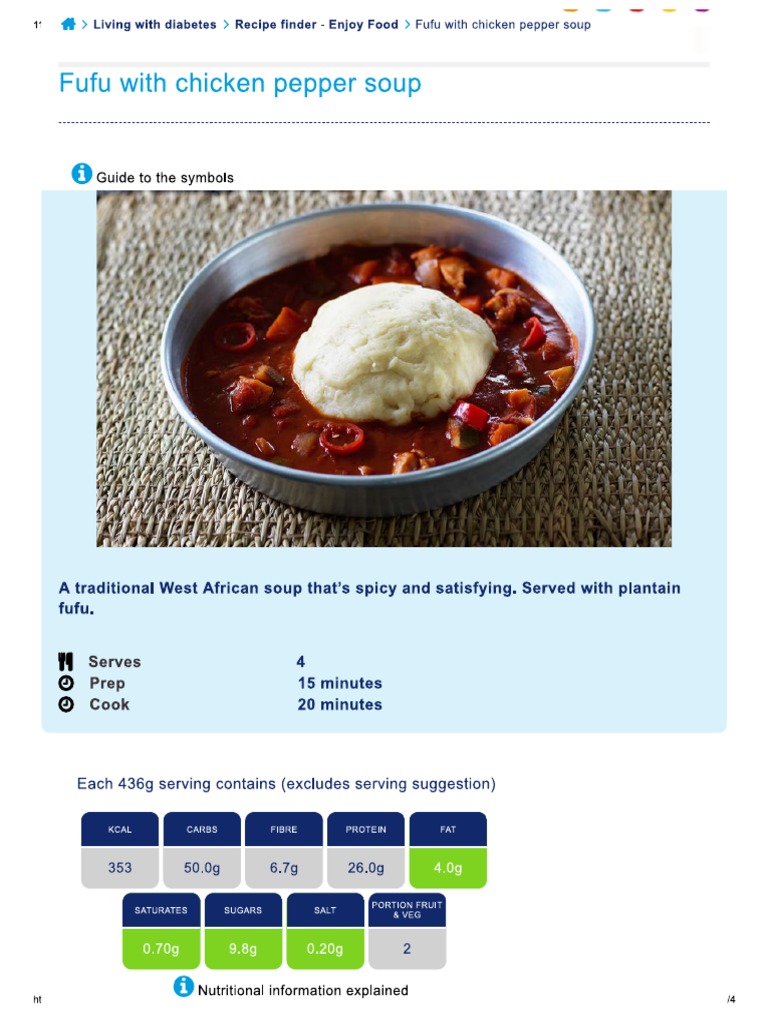 Fufu With Chicken Pepper Soup | PDF