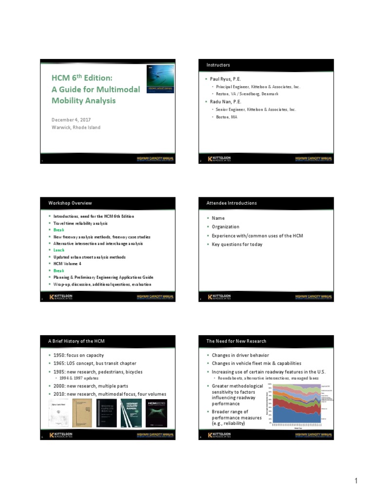 Workshop Slides Handouts HCM | PDF | Reliability Engineering | Controlled Access Highway