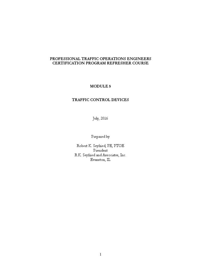 Professional Traffic Operations Engineers Certification Program ...