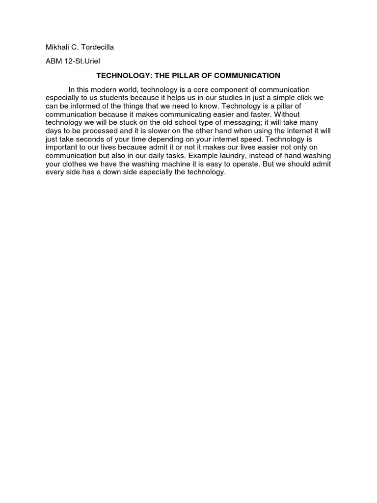 Technology: The Pillar of Communication | PDF | Social Science | Computers