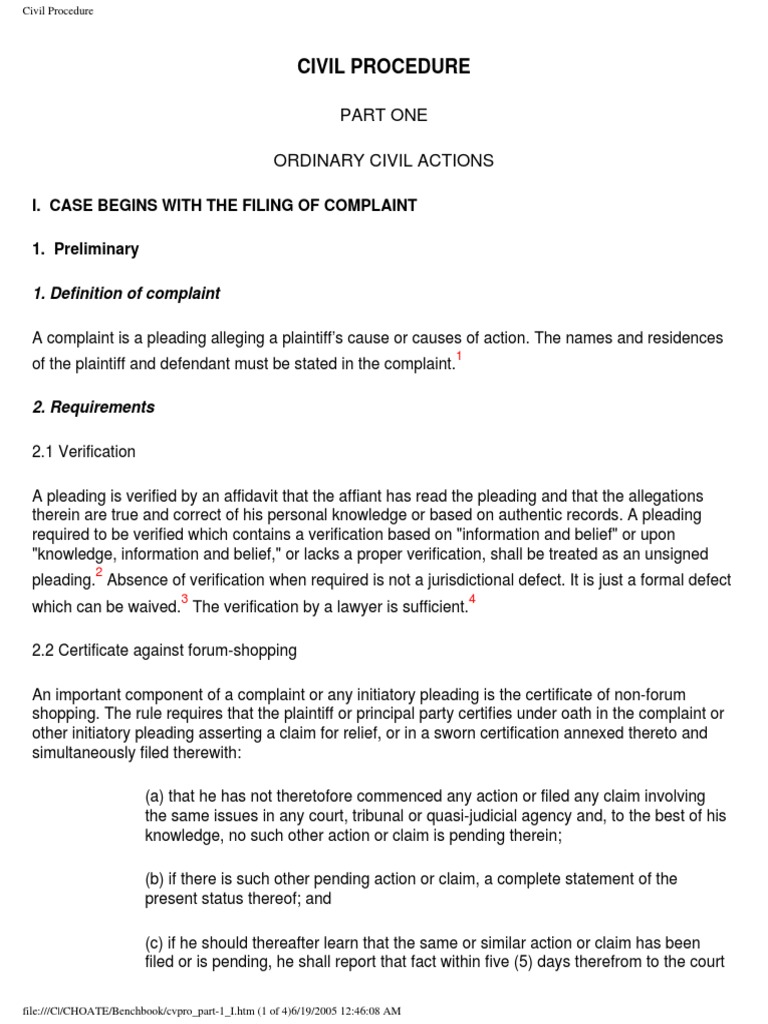 Civil Procedure | PDF | Deposition (Law) | Pleading