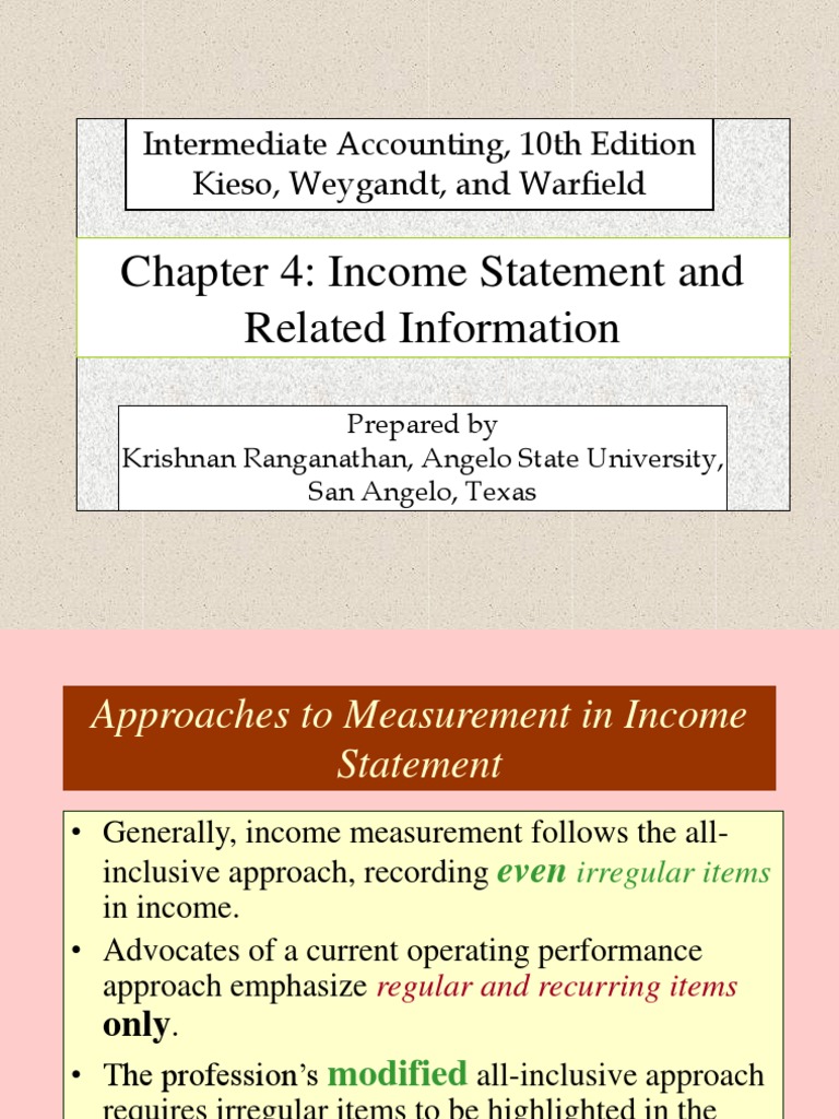 Chapter 4: Income Statement and Related Information: Intermediate ...